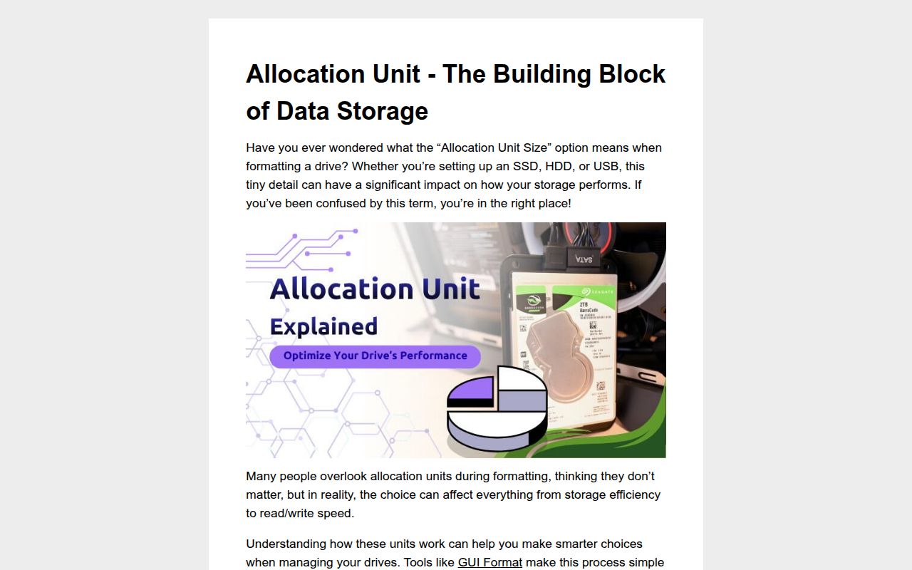 Allocation Unit - The Building Block of Data Storage